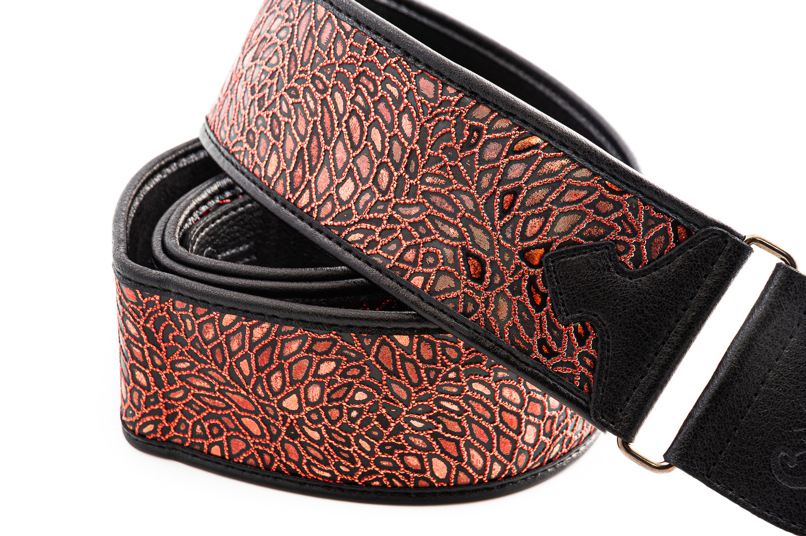 Alien Red Vegan Guitar Strap with Unique Shimmering Design | RightOn ...