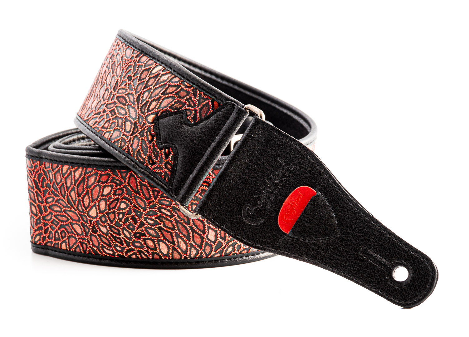 Alien Red Vegan Guitar Strap with Unique Shimmering Design | RightOn ...