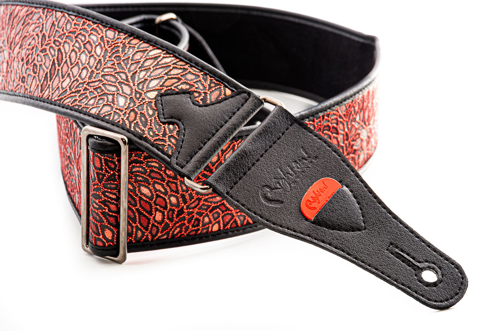 Alien Red Vegan Guitar Strap with Unique Shimmering Design | RightOn ...