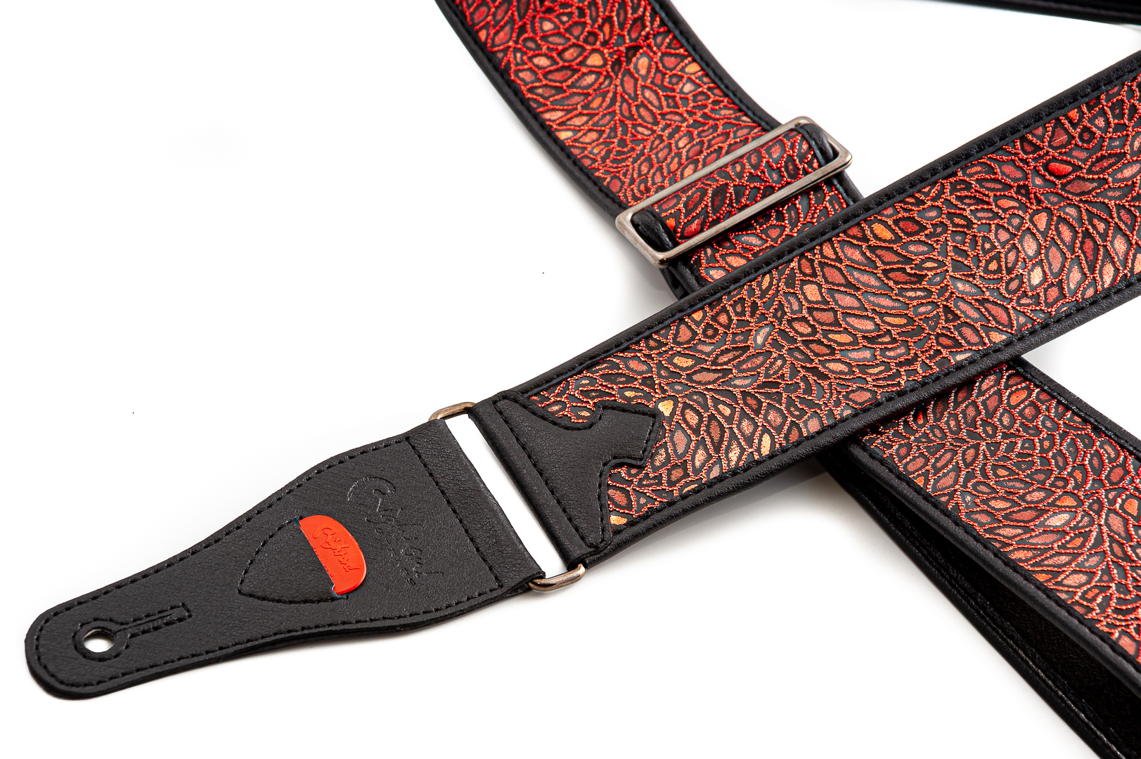 Alien Red Vegan Guitar Strap with Unique Shimmering Design | RightOn ...