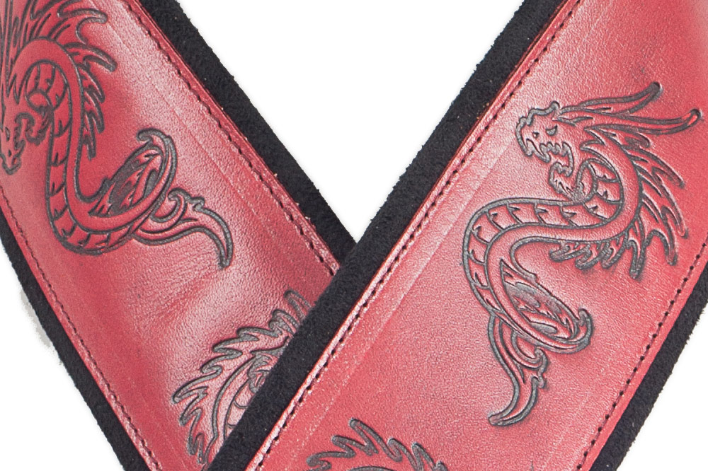 Dragons Red Ergonomic electric guitar strap