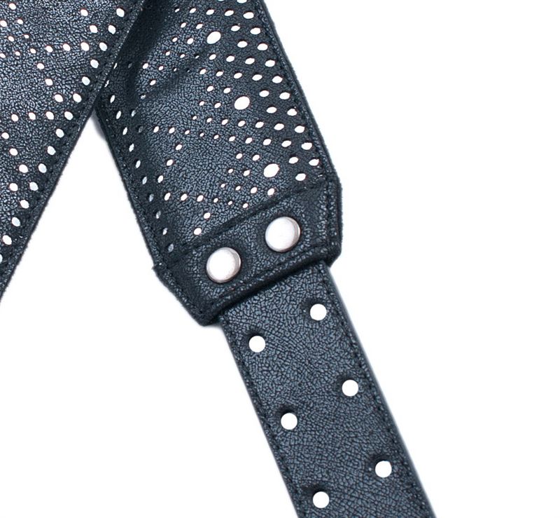 Round Black Acoustic guitar strap
