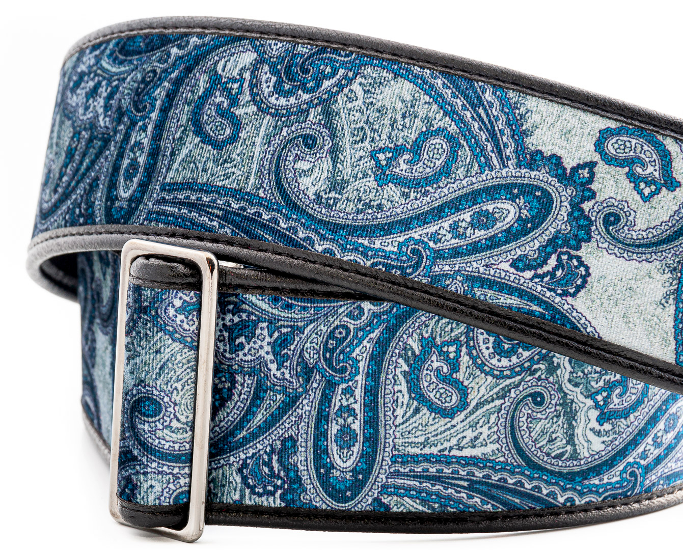 Paisley Velvet-60 Blue Guitar Strap in Velvet and Microfiber | RightOn ...